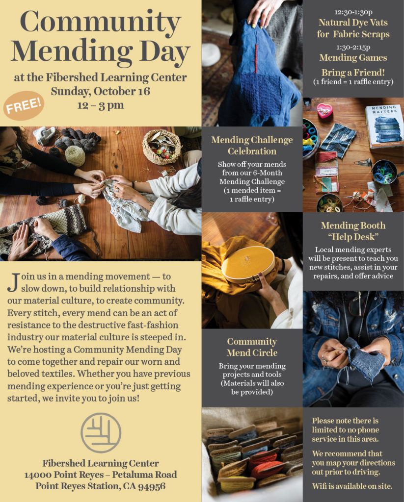 Community Mending Day at the Fibershed Learning Center - Fibershed